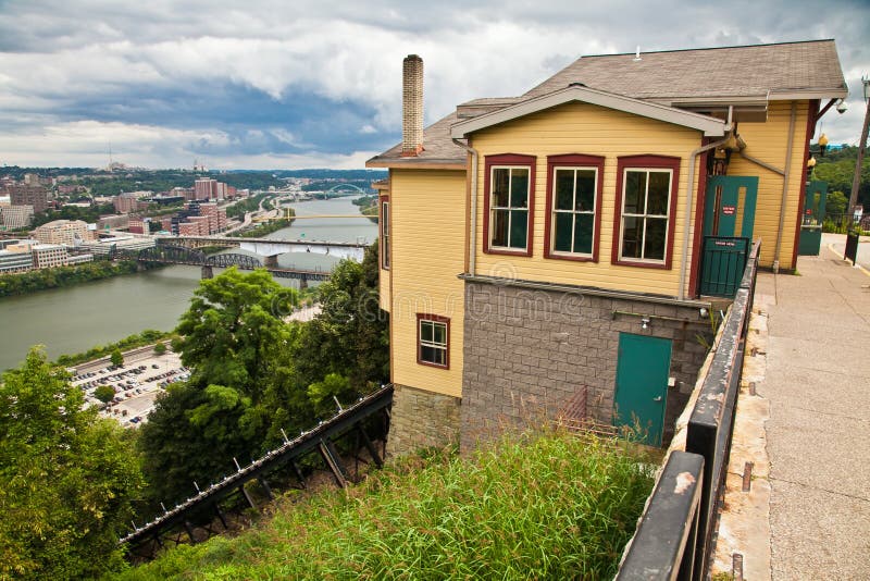 Pittsburgh with the Duquesne Incline Stock Image - Image of cityscape ...