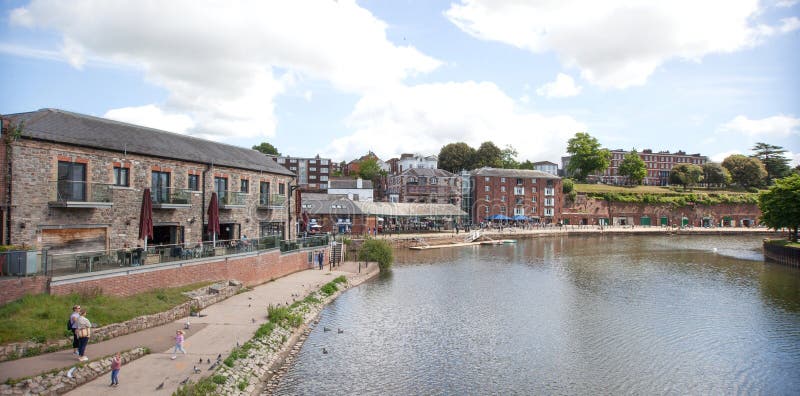 Views of the Quay by the River Exe in Exeter, Devon in the UK Editorial ...
