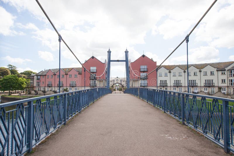 Views of the River Exe and Cricklepit Bridge in Exeter, Devon in the UK ...