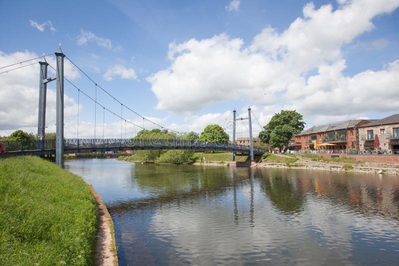 Views of the River Exe and Cricklepit Bridge in Exeter, Devon in the UK ...