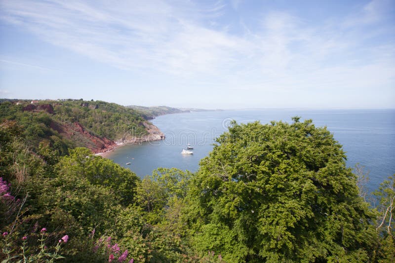 Views of the Sea from Babbacombe in Torbay, Devon in the UK Stock Image ...