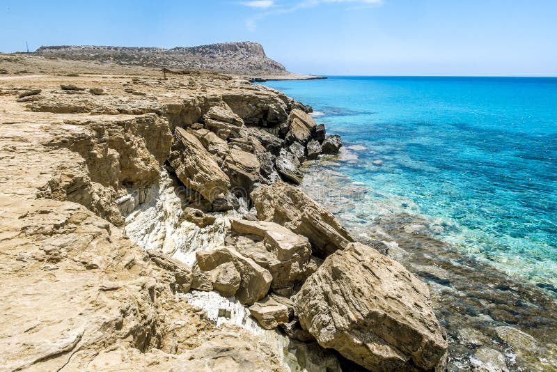 Views of the Sea and Cliffs of Cape Greco . Cyprus. Stock Photo - Image ...