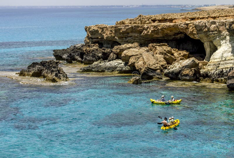 Views of the Sea and Cliffs of Cape Greco . Cyprus. Editorial Stock ...