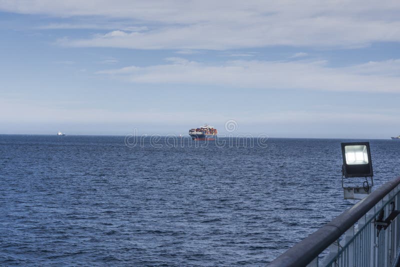 Crossing the Strait of Gibraltar by Ferry Stock Image - Image of cloud ...