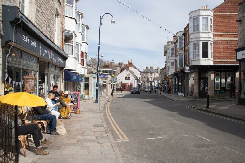 Views of the Shopping Precinct in Swanage, Dorset in the UK Editorial ...