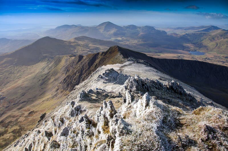 Views from Snowdon stock image. Image of wales, winter - 27690119