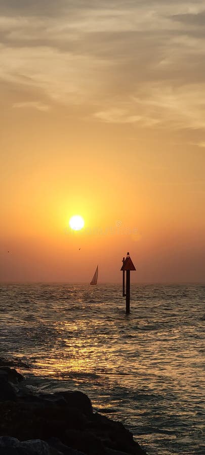 Sunset at Venice Beach in Southern Florida Stock Photo - Image of ...
