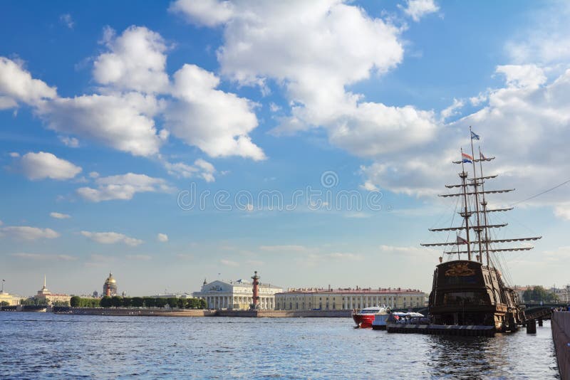Views of the Waters of the River Neva Stock Image - Image of frigate ...