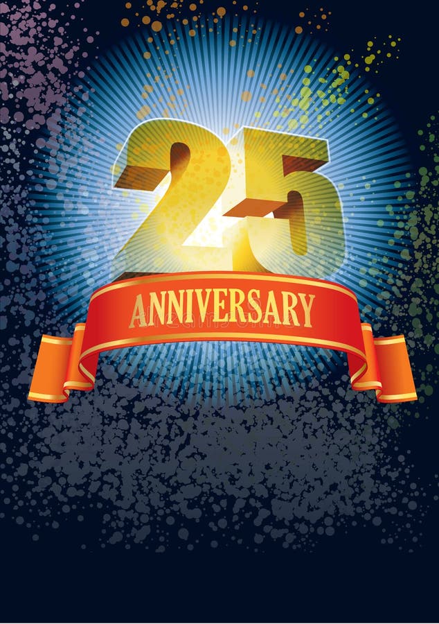 Vigésimo Quinto Aniversario Ilustración del Vector - Ilustración de ...