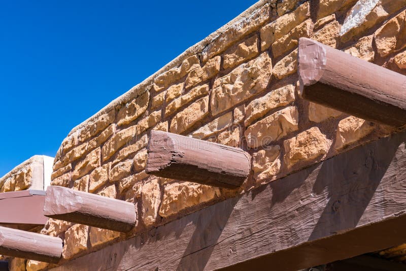 Vigas on Southwestern Building Stock Image - Image of historic ...