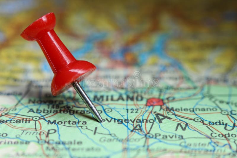 Vigevano, Italy pin on map stock image. Image of europe - 367778687