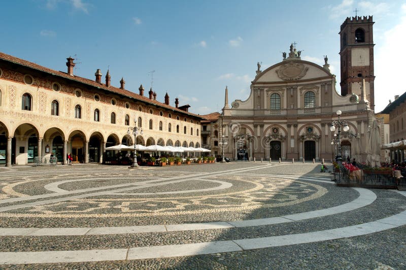 Vigevano, Piazza Ducale stock image. Image of lombardy - 22212787