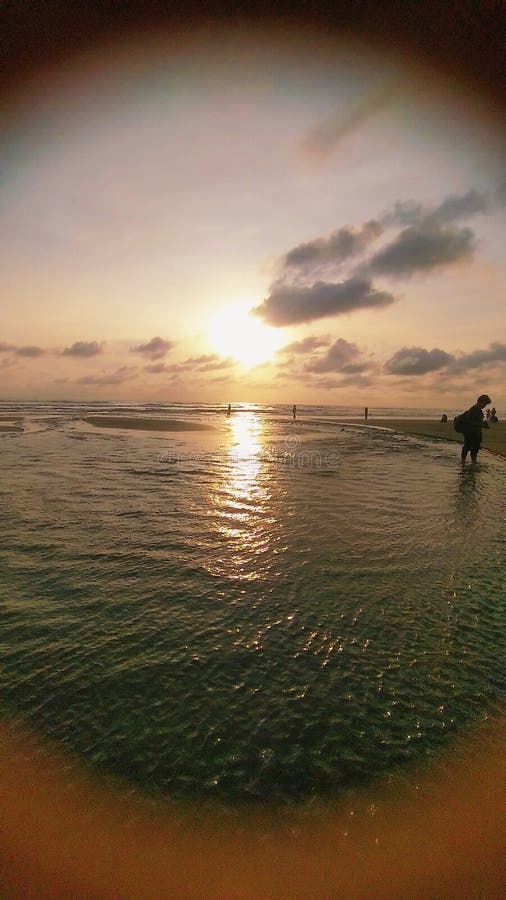 Vignette Beach and Sunset View Stock Image - Image of sunset, view ...