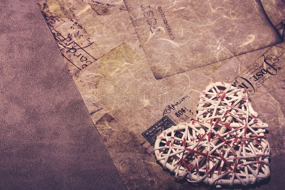 Vignette Heart Retro Postcard Stock Image - Image of postcard, frame ...