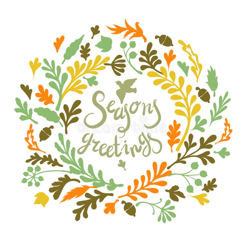 Vignette of leaves stock vector. Illustration of letter - 60122460