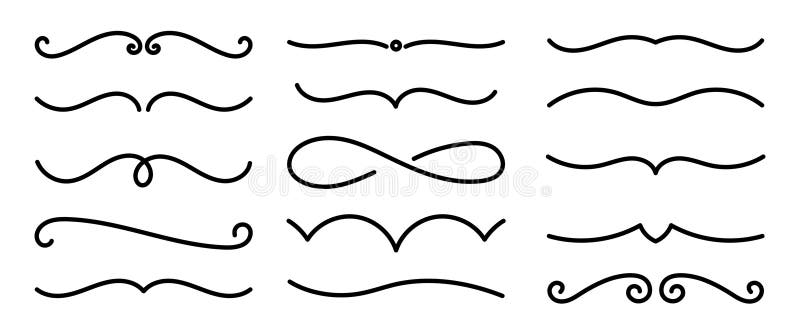 Vignettes Delimiters. Calligraphic Design Elements. Editable Outline ...