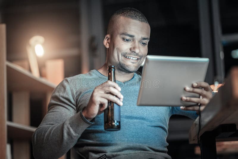 Vigorous it Guy Using Tablet for Coding Stock Image - Image of secured ...