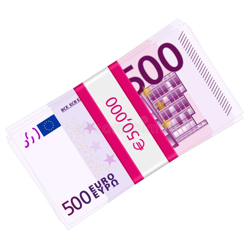 Vijf honderd euro pak vector illustratie. Illustration of economie ...