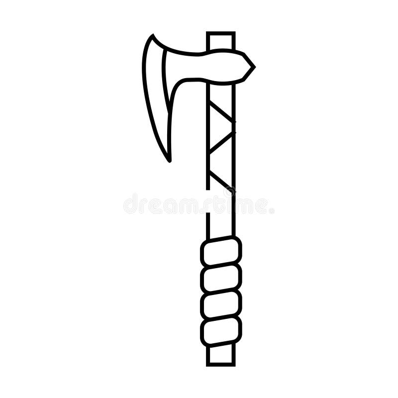 Viking Axe Blade Line Icon Vector Illustration Stock Vector Illustration Of Blade Tree 331868058