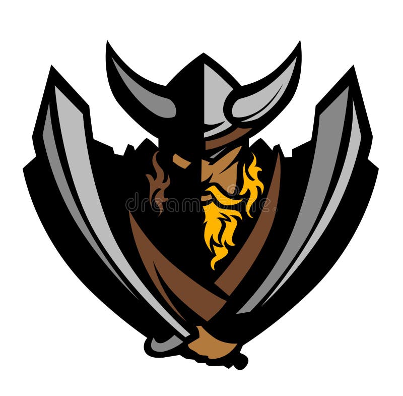 Viking / Barbarian Mascot Vector Logo Stock Vector - Illustration of ...