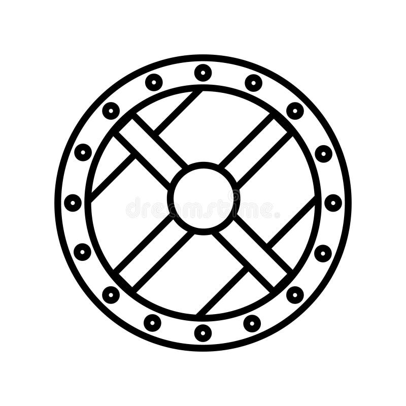 Viking Battle Shield Icon. Shield Sign. War Defense Symbol Stock Vector ...