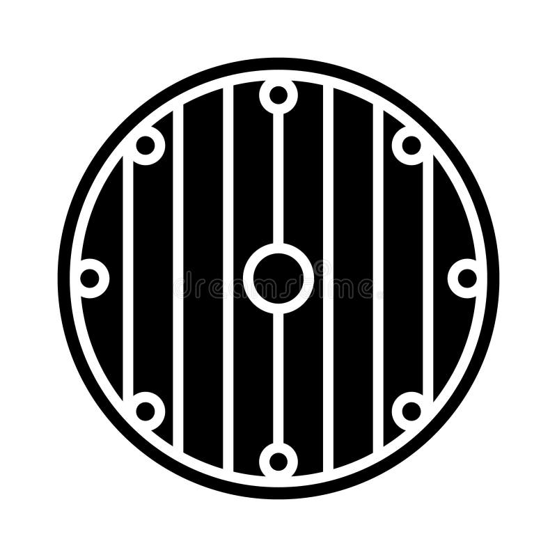 Viking Battle Shield Icon. Shield Sign. War Defense Symbol Stock Vector ...
