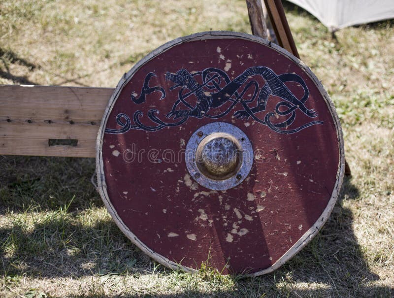 Viking battle shield stock image. Image of viking, shield - 254680039