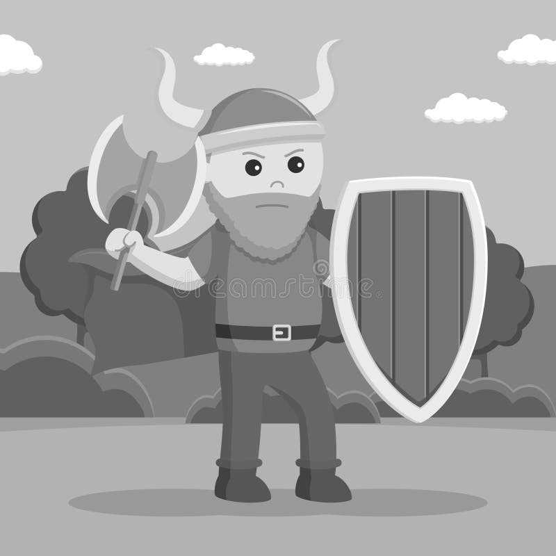 Viking Character Profession Design Vector Black and White Stock Vector ...