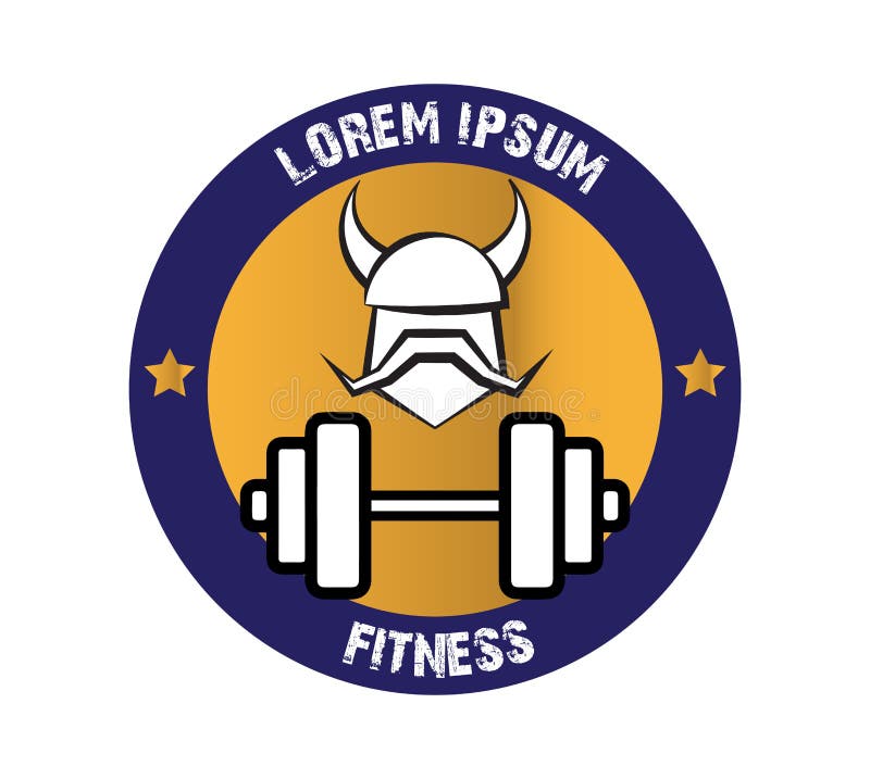 Viking Fitness Logo Design stock vector. Illustration of barbell - 84948138