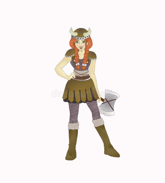 Viking girl stock illustration. Illustration of classic - 18537188