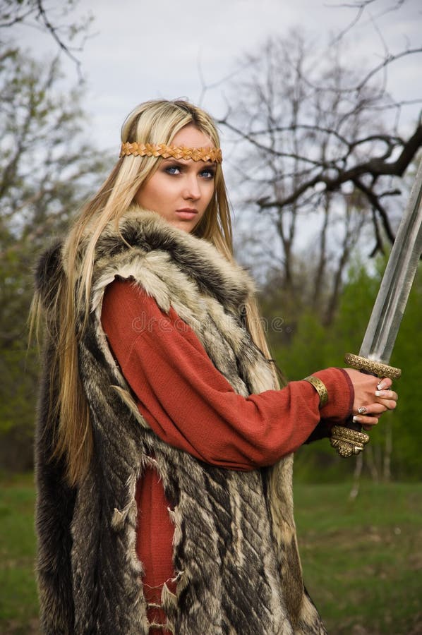 Viking girl warrior stock image. Image of face, female - 20233087