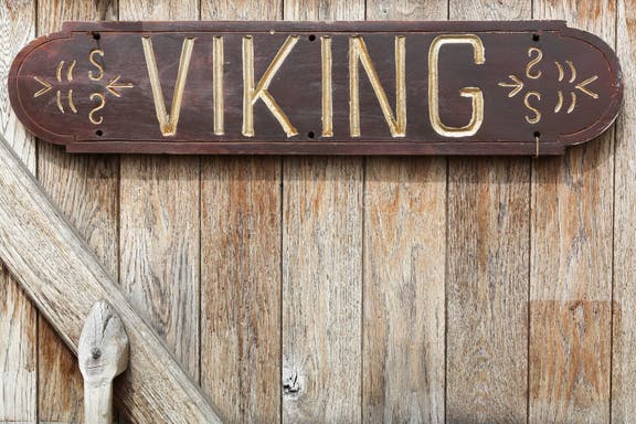 Viking Inscription on a Door Stock Image - Image of danish, inscription ...