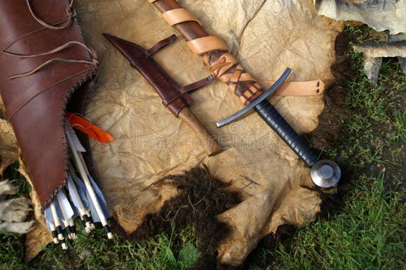 Viking items stock image. Image of knife, skin, viking - 15986645