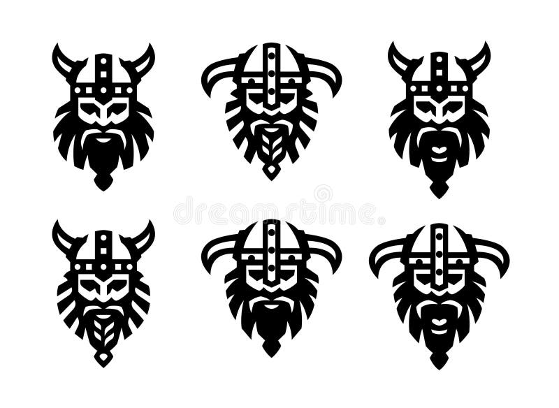 Viking logo set. stock vector. Illustration of design - 358694330