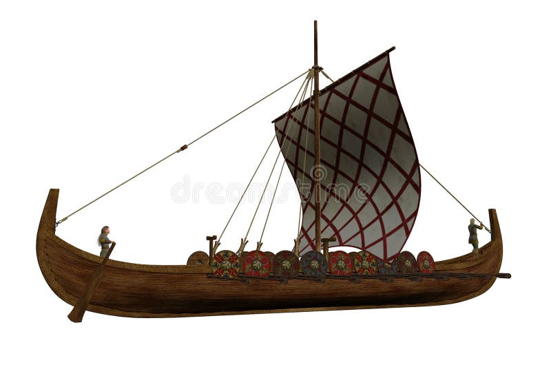 Viking Longship at Sunset stock illustration. Illustration of history ...