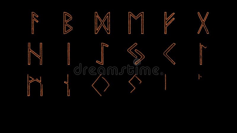 Viking Rune Alphabet Lighting Up in Alpha Channel Almacen De Video ...