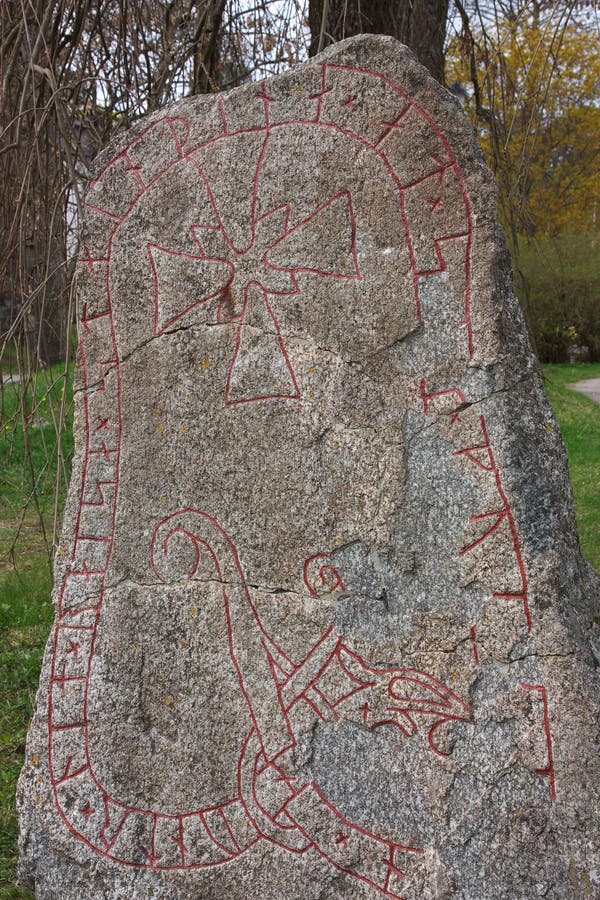 Viking rune-stone stock photo. Image of historical, marking - 17740556