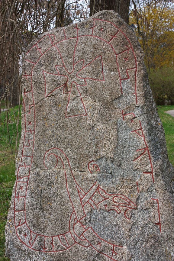 Viking rune-stone stock photo. Image of historical, marking - 17740556