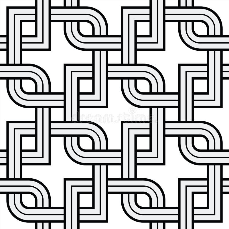 Viking Seamless Pattern - Chained Squares Rounded Diagonal Corners ...