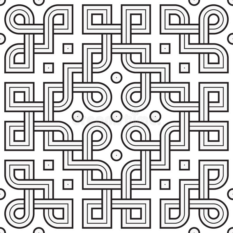 Viking Seamless Pattern - Engraved Gold - Rings -Square Edges Stock ...