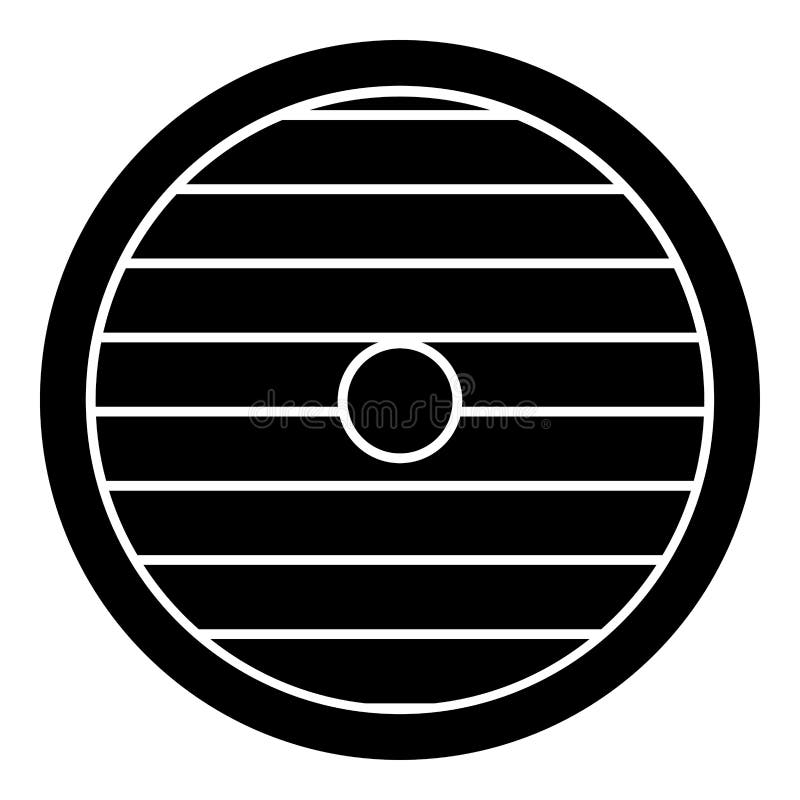 Viking Shield Icon Black Color Vector Illustration Flat Style Image ...