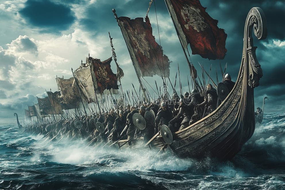 The Viking Ship Bravely Charts a Course through Choppy Waters Under ...