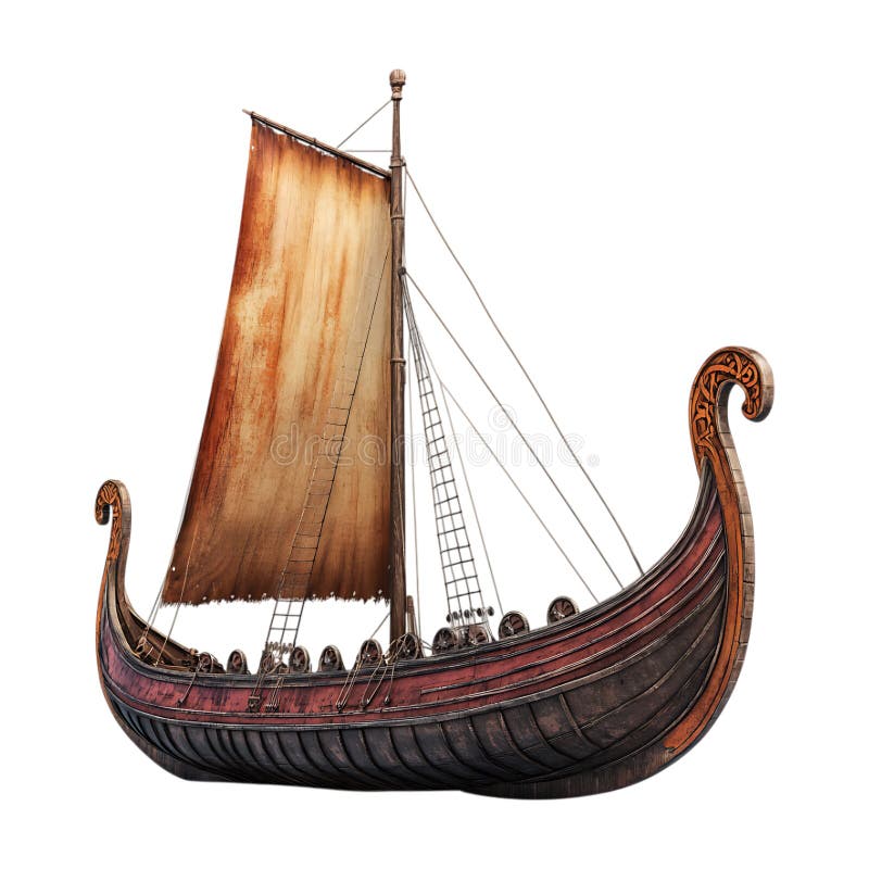 Viking Ship History Design Images on Transparent Background Stock ...
