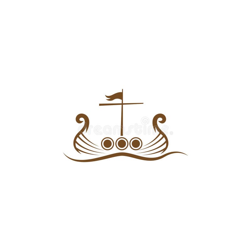 Viking Ship Icon Logo Design Illustration Stock Illustration ...