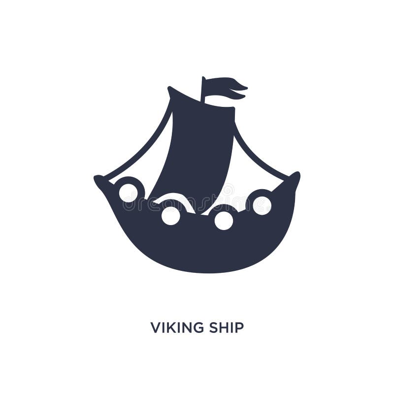 Viking Ship Icon on White Background. Simple Element Illustration from ...