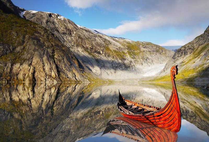 Viking Ship Lake Landskap, Nationalpark Arkivfoto - Bild av viskande ...