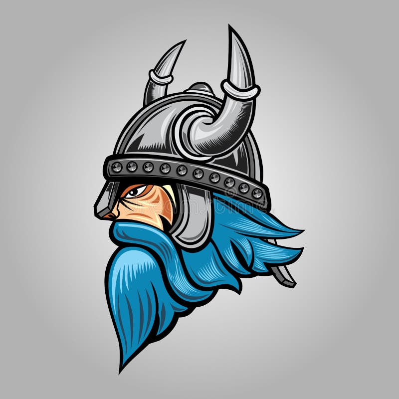Viking Side View Logo Mascot Vector Illustration Stock Vector ...