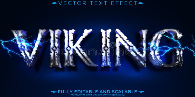 Viking Text Effect, Editable Nordic and Lightning Text Style Stock ...