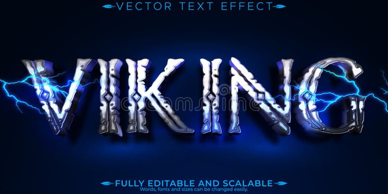 Viking Text Effect, Editable Nordic and Lightning Text Style Stock ...