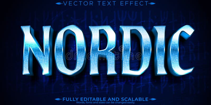 Viking Text Effect, Editable Rune Alphabet Text Style Stock Vector ...